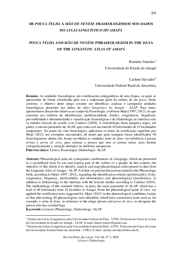 (PDF) De pouca telha a mão de neném