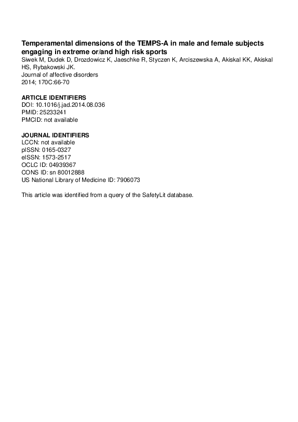 (PDF) Temperamental dimensions of the TEMPS-A in male and female ...