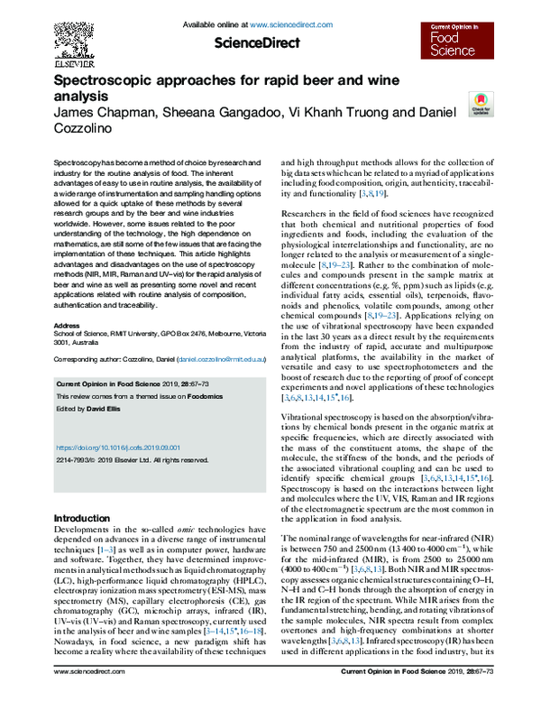 (PDF) Spectroscopic approaches for rapid beer and wine analysis