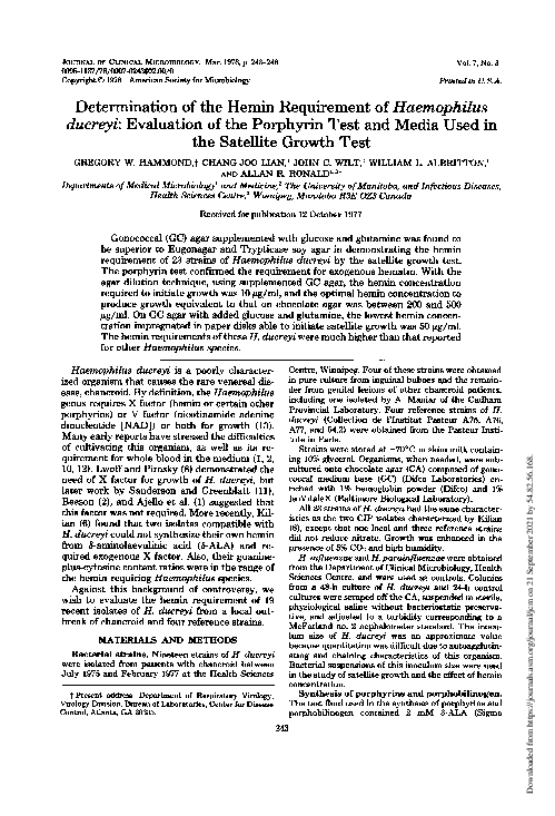 (PDF) Determination of the hemin requirement of Haemophilus ducreyi ...