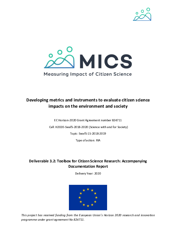 (PDF) Toolbox for Citizen Science Research: Accompanying Documentation ...
