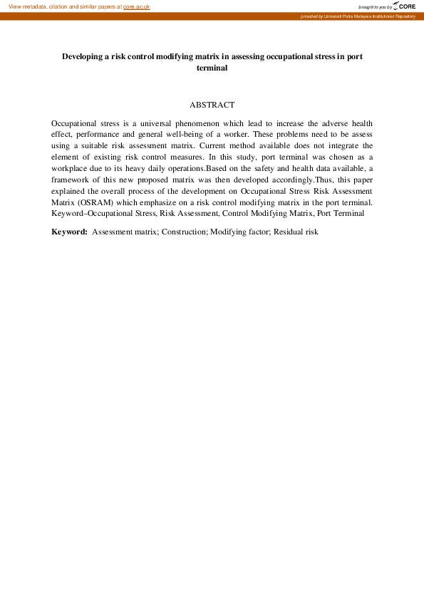 (PDF) Developing a risk control modifying matrix in assessing ...