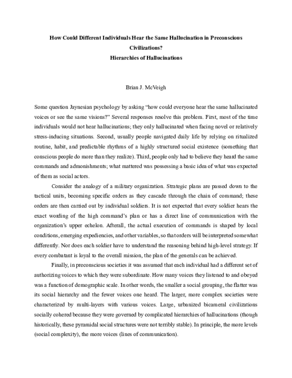 (PDF) Hierarchies of Hallucinations---How Could Different Individuals ...