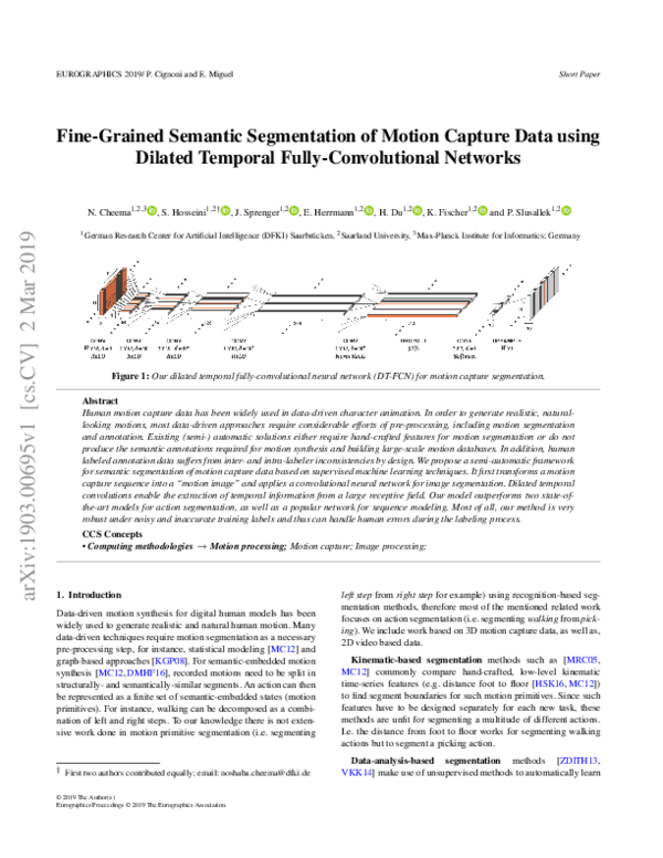 Pdf Fine Grained Semantic Segmentation Of Motion Capture Data Using Dilated Temporal Fully