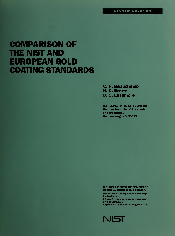 (PDF) Comparison of the NIST and European gold coating standards