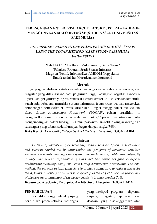 (PDF) Perencanaan Enterprise Architecture Sistem Akademik Menggunakan Metode Togaf (Studi Kasus ...