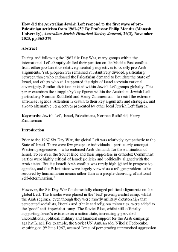(DOC) How did the Australian Jewish Left respond to the first wave of ...