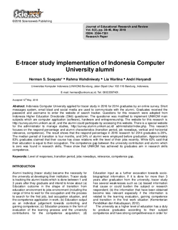 (PDF) E-tracer study implementation of Indonesia Computer University alumni