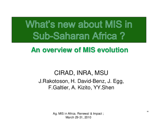 (PDF) What's new about MIS in Sub-Saharan Africa? : an overview of MIS ...