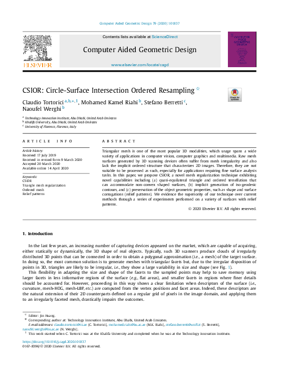 (PDF) CSIOR: Circle-Surface Intersection Ordered Resampling