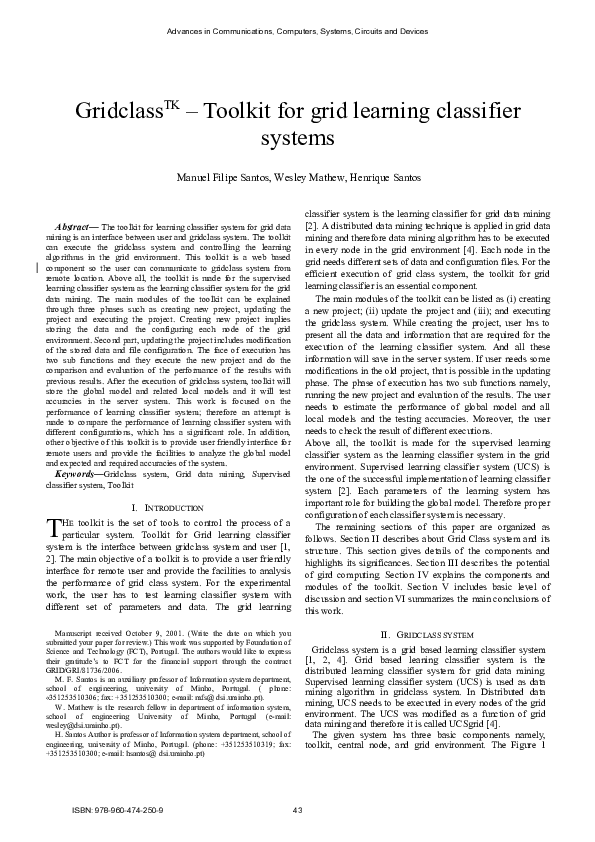 (PDF) Gridclass TK: toolkit for grid learning classifier systems (PDF) Gridclass TK: toolkit for grid learning classifier systems