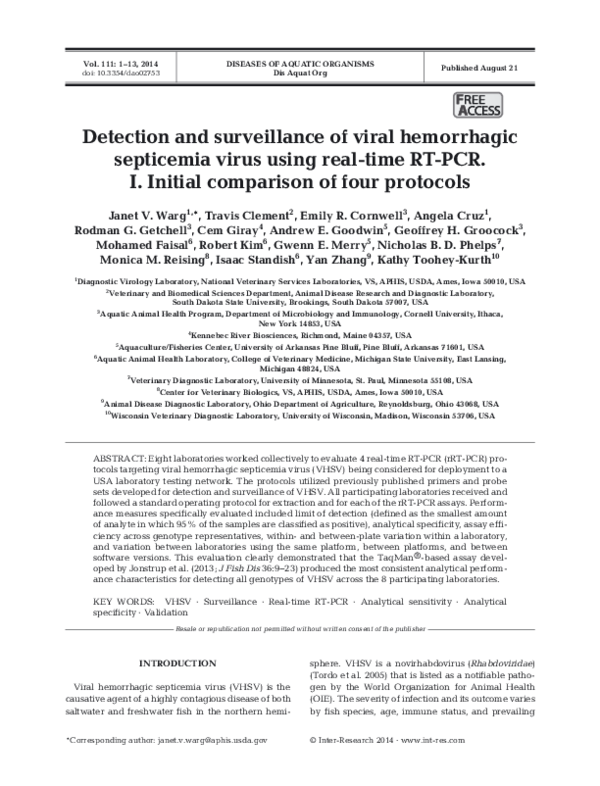 (PDF) Detection and surveillance of viral hemorrhagic septicemia virus ...