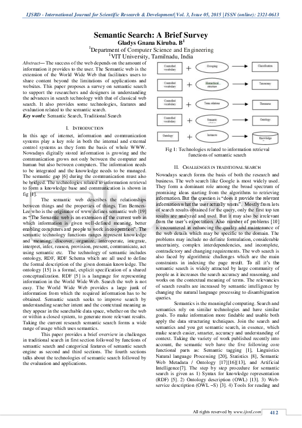 Pdf Semantic Search A Brief Survey