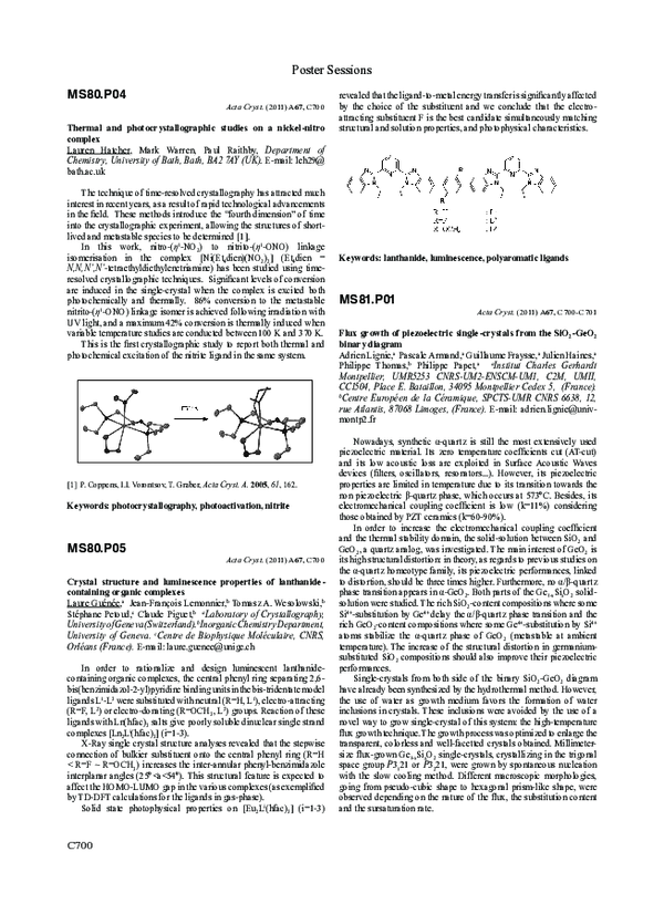 (PDF) Flux Growth and Time-Resolved Crystallography of Nickel Complexes