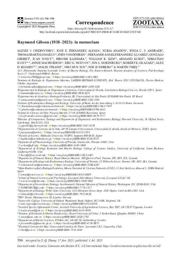 (PDF) Raymond Gibson (1938–2023): in memoriam