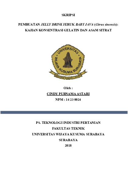 (PDF) Pembuatan jelly drink jeruk baby Java (citrus sinensis):kajian ...