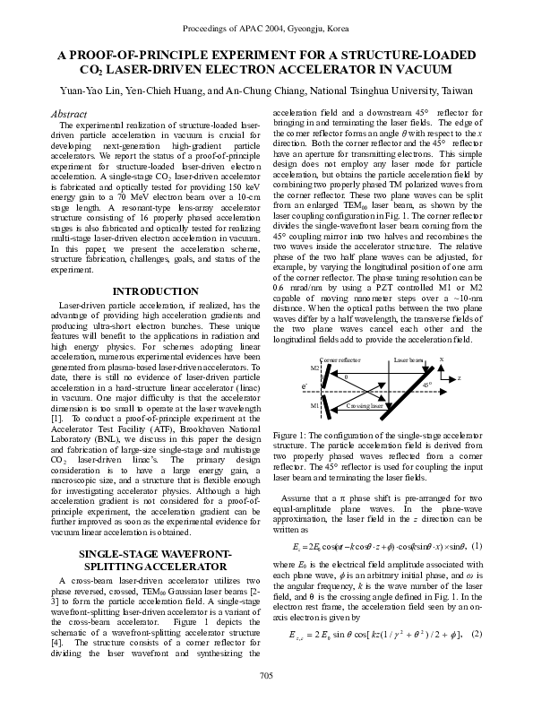 (PDF) A Proof-Of-Principle Experiment for a Structure-Loaded CO2 Laser-Driven Electron ...