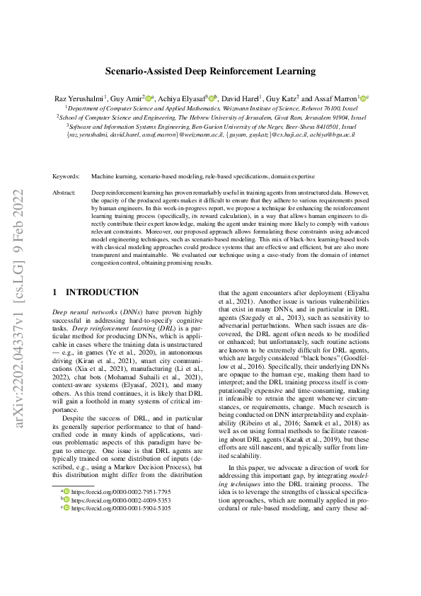 Pdf Scenario Assisted Deep Reinforcement Learning