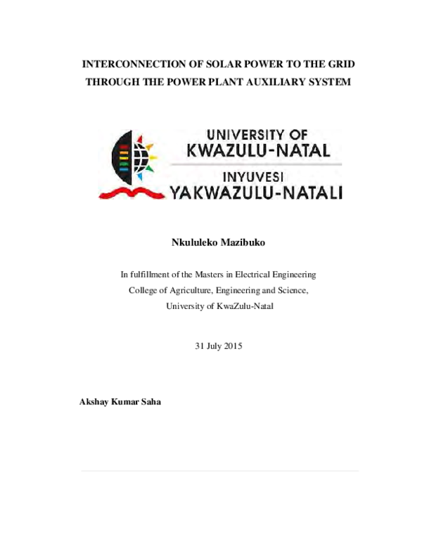 (PDF) Interconnection of solar power to the grid through the power ...