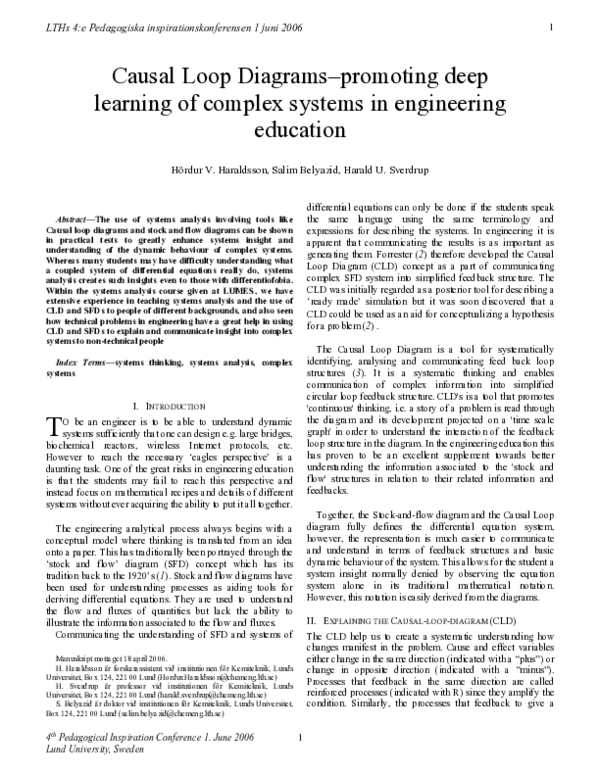 (PDF) Causal Loop Diagrams – Promoting Deep Learning of Complex Systems in Engineering Education ...