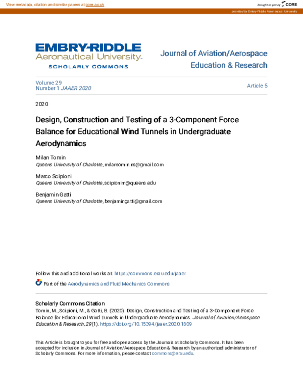 (PDF) Design, Construction and Testing of a 3-Component Force Balance ...