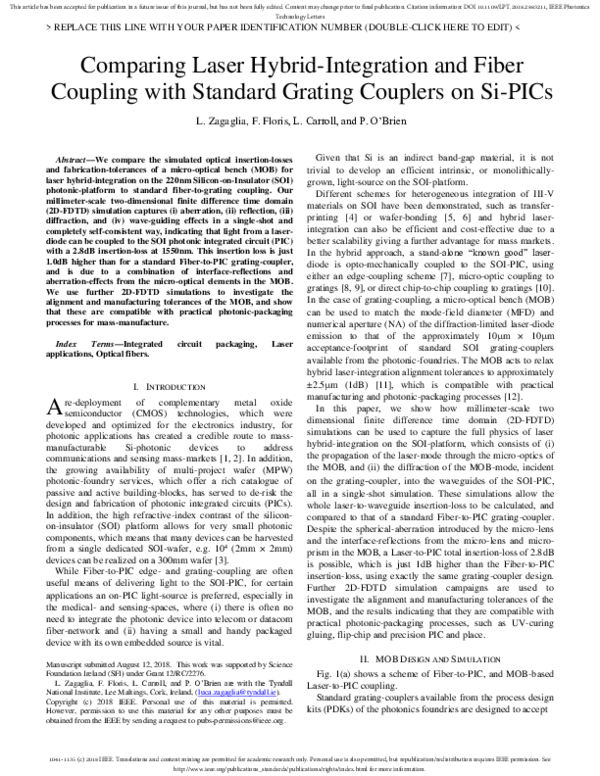 (PDF) Comparing Laser Hybrid-Integration and Fiber Coupling with ...
