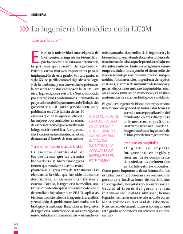 (PDF) La ingeniería biomédica en la UC3M