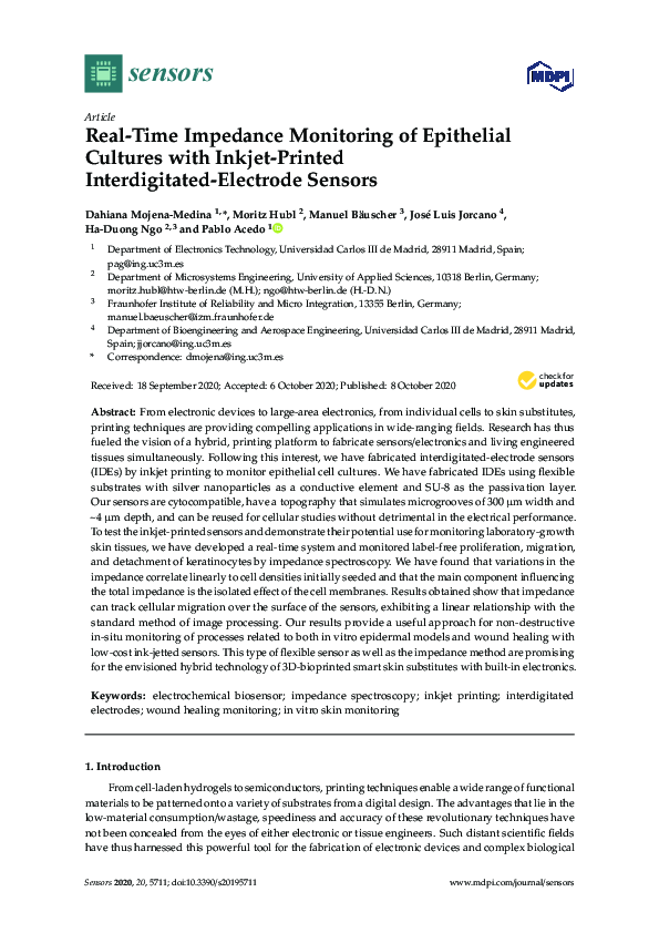 (PDF) Real-Time Impedance Monitoring of Epithelial Cultures with Inkjet ...