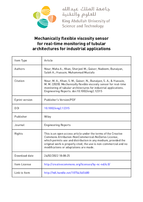 (PDF) Mechanically flexible viscosity sensor for real‐time monitoring ...
