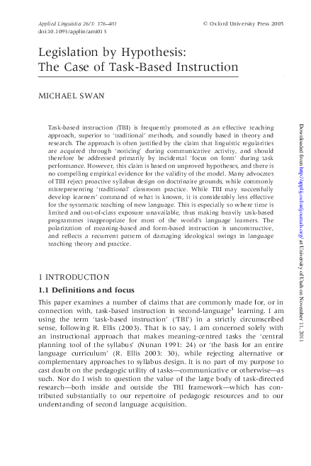 (PDF) Legislation by Hypothesis: The Case of Task-Based Instruction