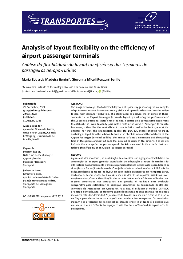 (PDF) Analysis of layout flexibility on the efficiency of airport ...