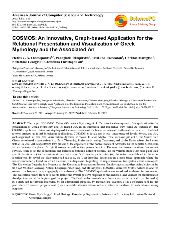 (PDF) COSMOS: An Innovative, Graph-based Application for the Relational Presentation and ...