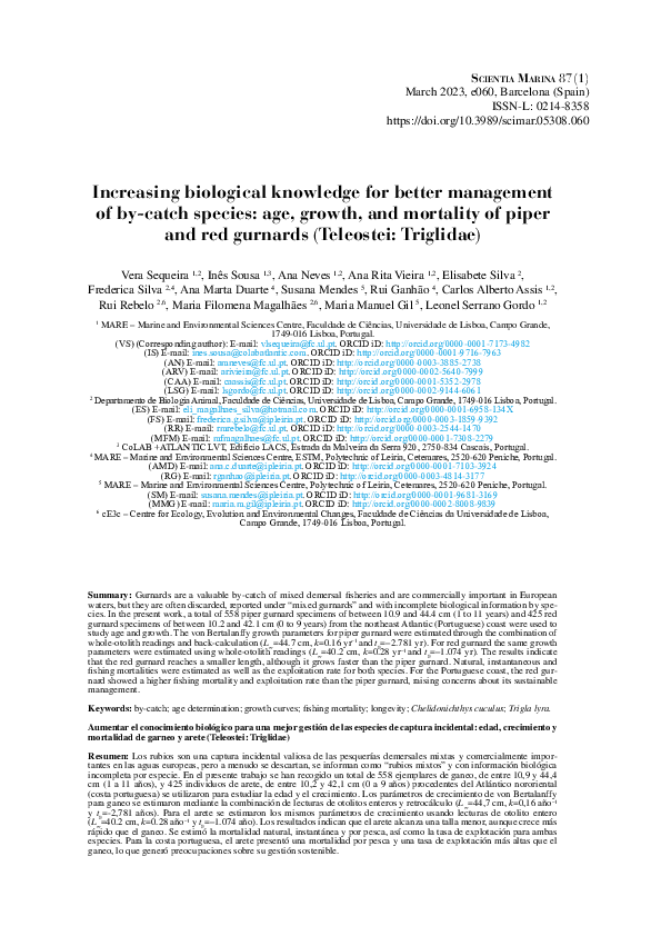 (PDF) Increasing biological knowledge for better management of by-catch ...