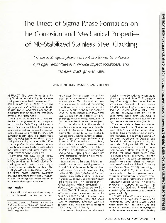 (PDF) The effect of sigma phase formation on the corrosion and ...