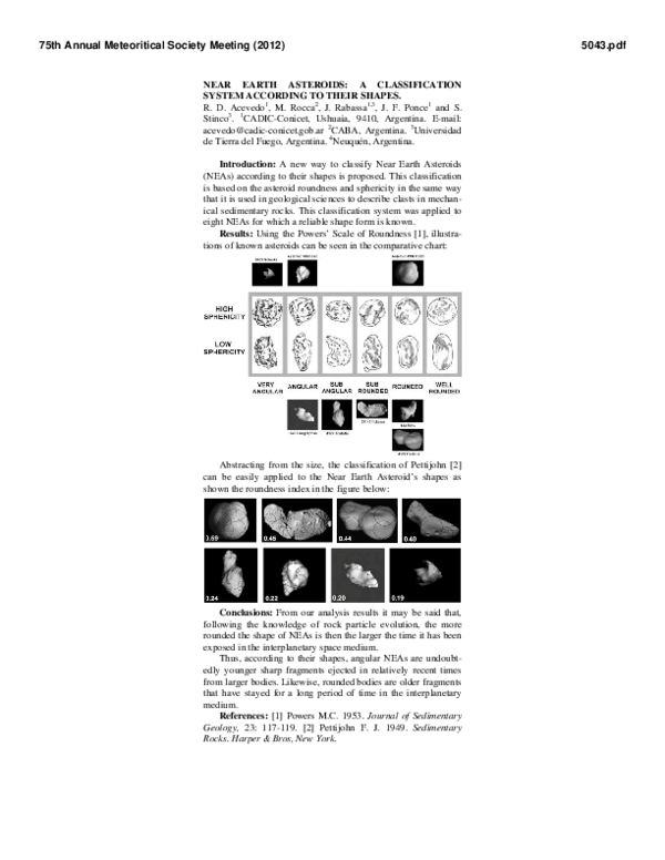 (PDF) Near Earth Asteroids: A Classification System According to Their ...