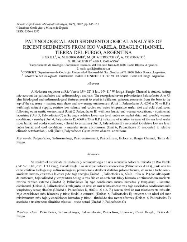 (PDF) Palynological and sedimentological analysis of Recent sediments ...