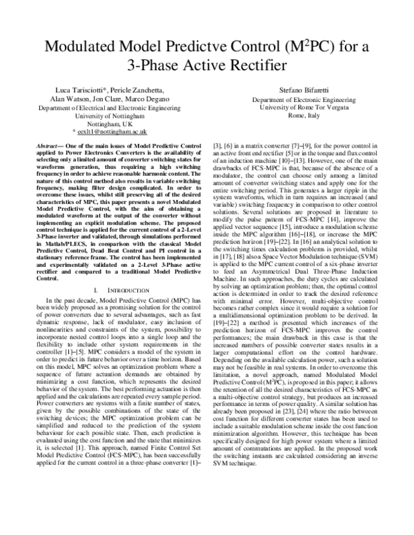 (PDF) Modulated Model Predictive Control for a Three-Phase Active Rectifier