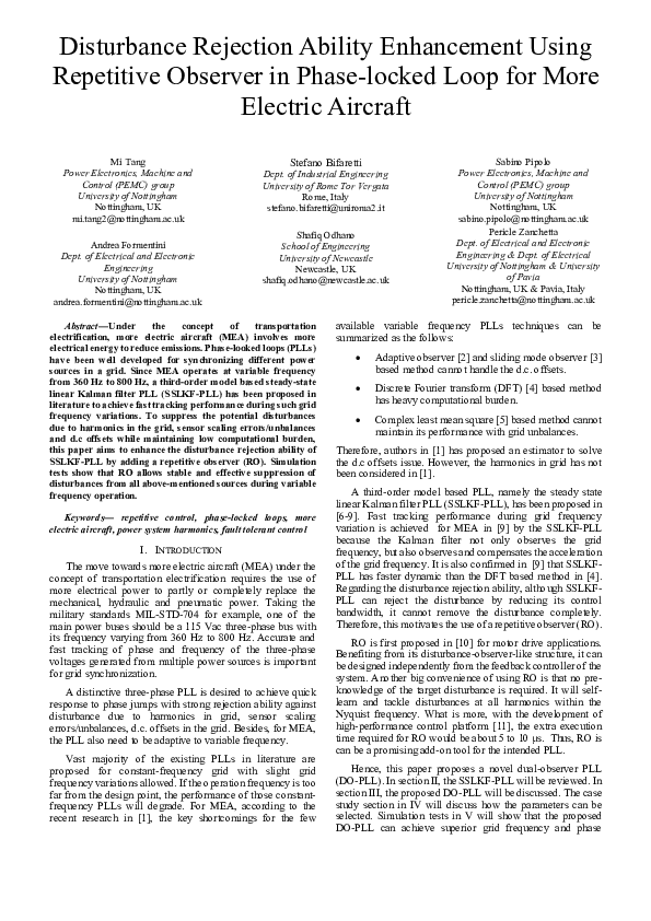 (PDF) Disturbance Rejection Ability Enhancement Using Repetitive Observer in Phase-locked Loop ...