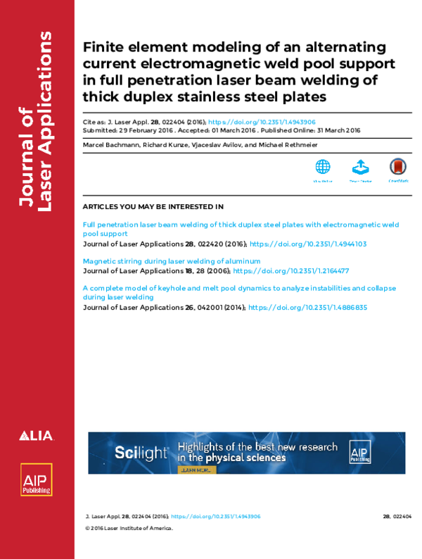 (PDF) Finite element modeling of an alternating current electromagnetic ...