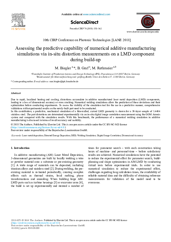 (PDF) Assessing the predictive capability of numerical additive ...