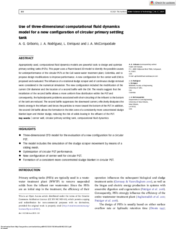 (PDF) Use of three-dimensional computational fluid dynamics model for a new configuration of ...
