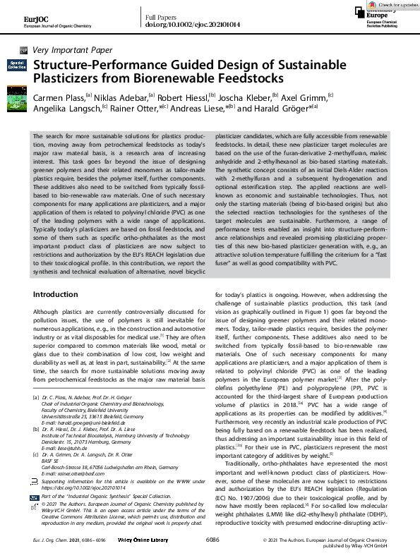 (PDF) Structure‐Performance Guided Design of Sustainable Plasticizers ...