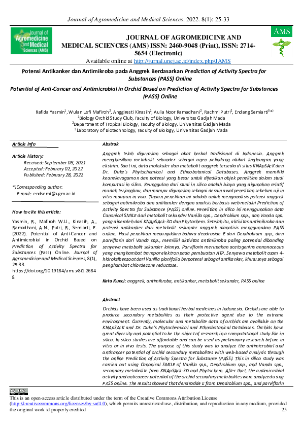 (PDF) Potential of Orchids Secondary Metabolites as Anti-Cancer and ...