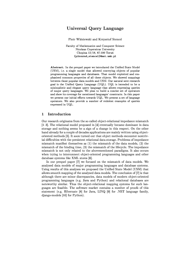 (PDF) Universal Query Language (PDF) Universal Query Language