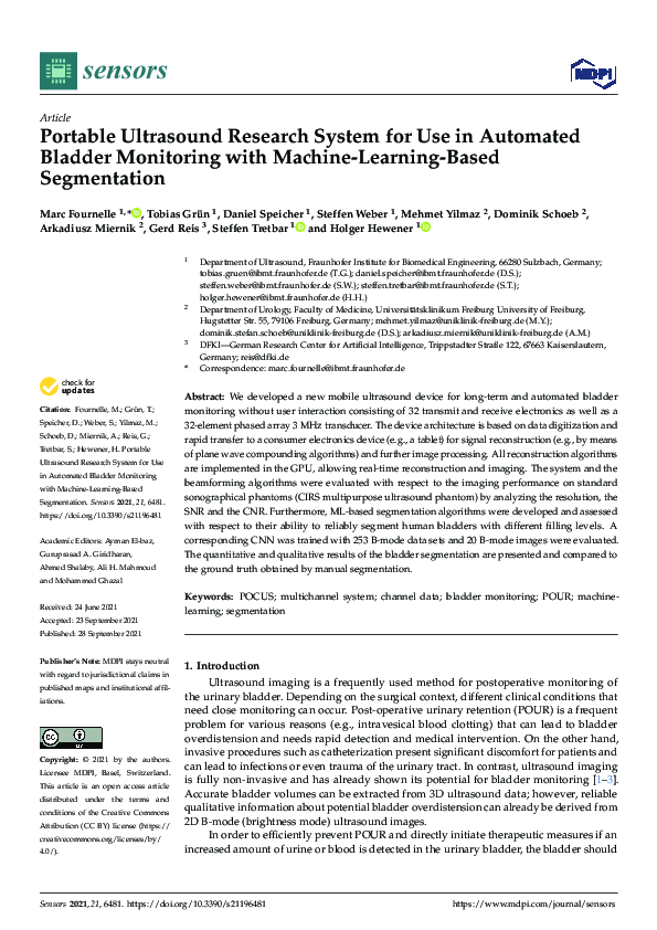 (PDF) Portable Ultrasound Research System for Use in Automated Bladder Monitoring with Machine ...