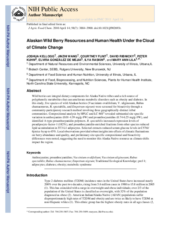 (PDF) Alaskan Wild Berry Resources and Human Health under the Cloud of ...