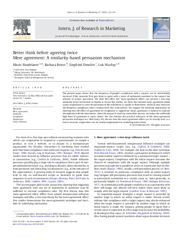 (PDF) Better think before agreeing twice