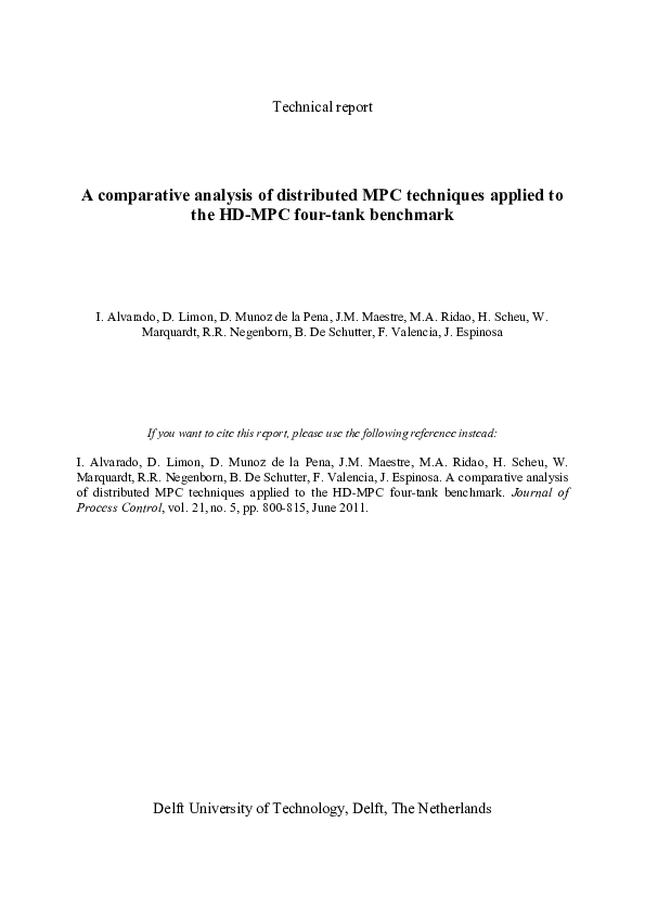 (PDF) Distributed MPC Techniques in Four-Tank System