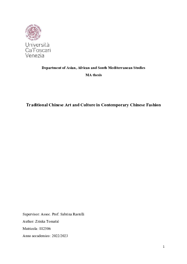 (PDF) MA Traditional Chinese Art and Culture in Contemporary Chinese ...