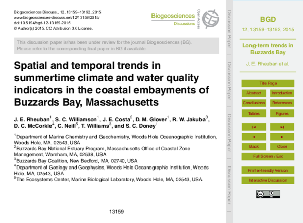 (PDF) Spatial and temporal trends in summertime climate and water quality indicators in the ...